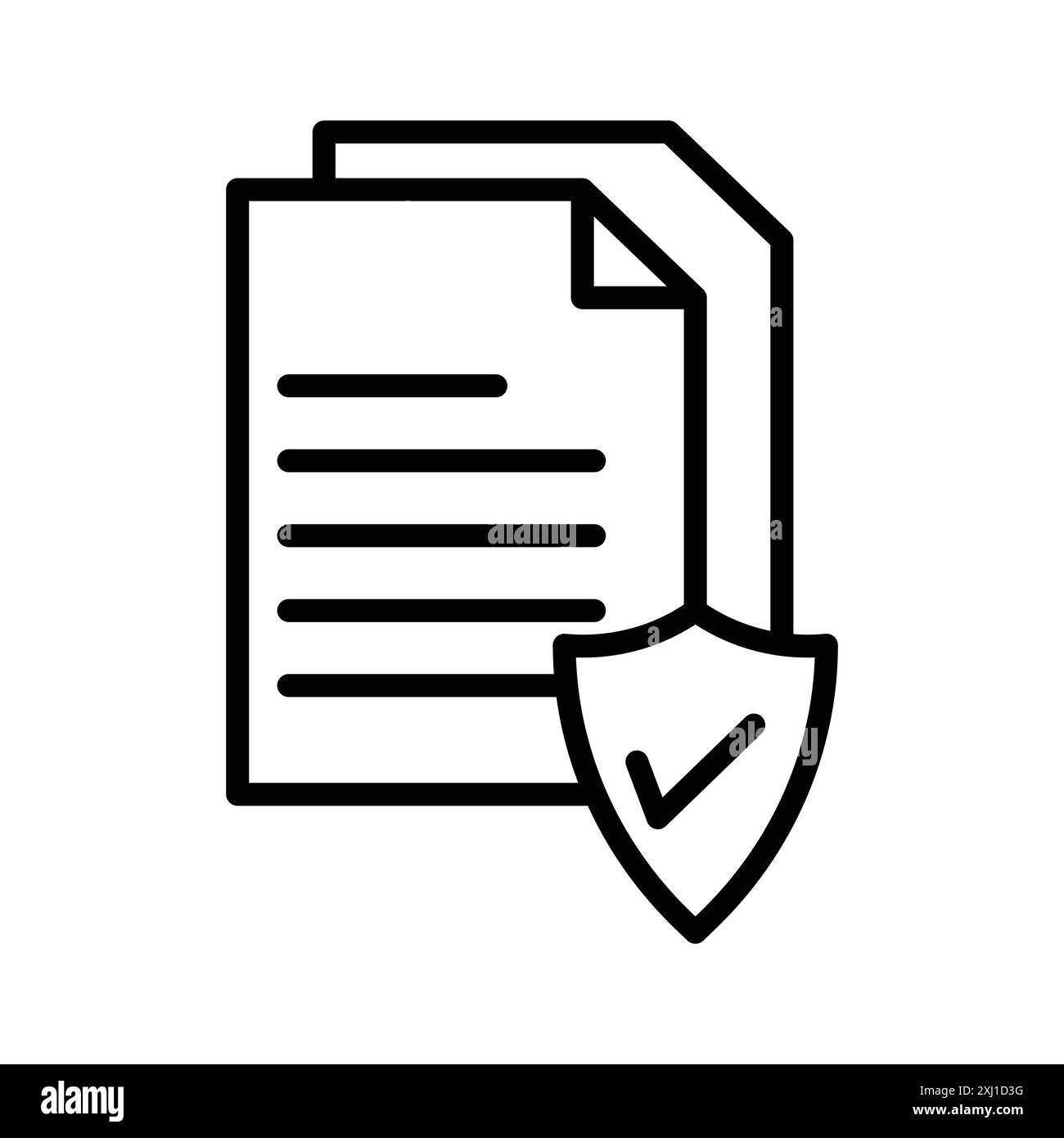 data protection icon linear logo mark set collection in black and white ...