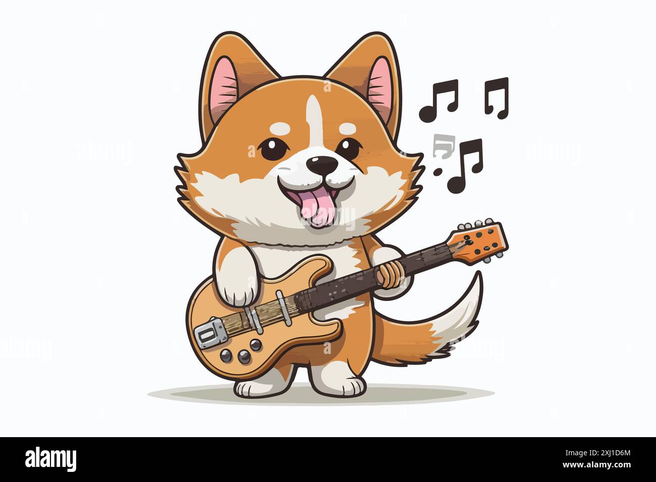Dog playing guitar vector illustration Stock Vector Image & Art - Alamy