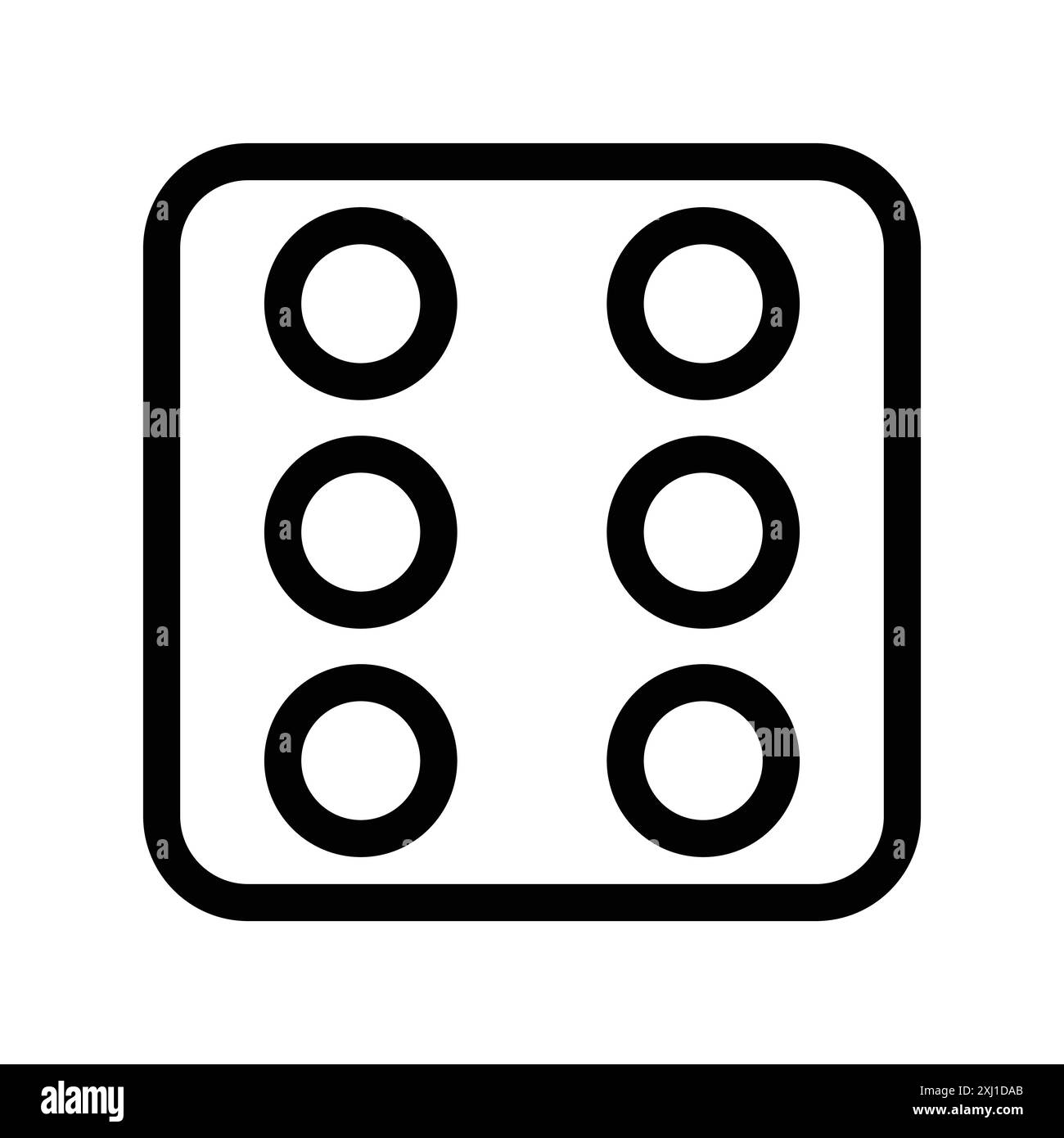 Dice Six Icon linear logo mark set collection in black and white for web Stock Vector Image ...