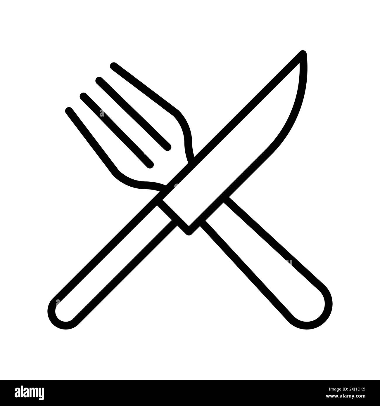 Cutlery icon linear logo mark set collection in black and white for web ...