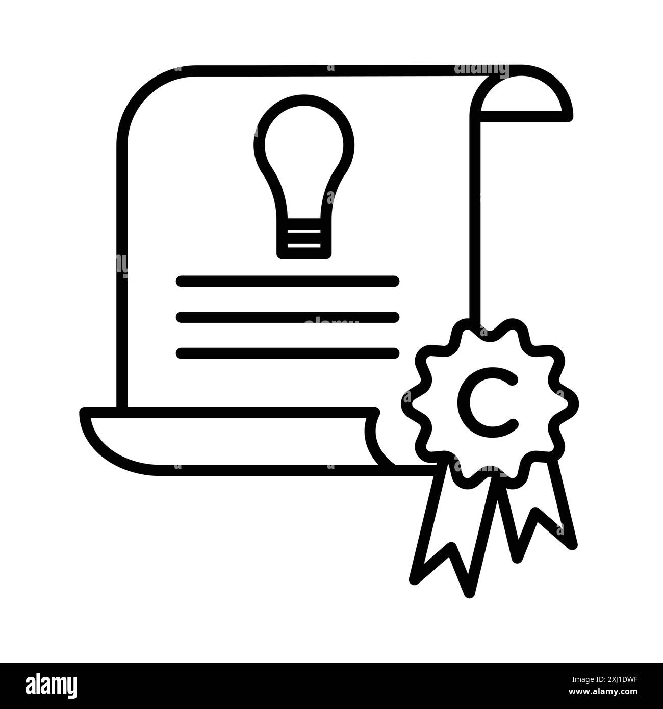 Intellectual property and copyright icon linear logo mark set ...