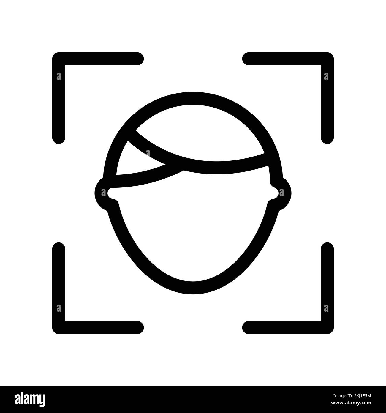 Face Detection Icon Linear Logo Mark Set Collection In Black And White For Web Stock Vector