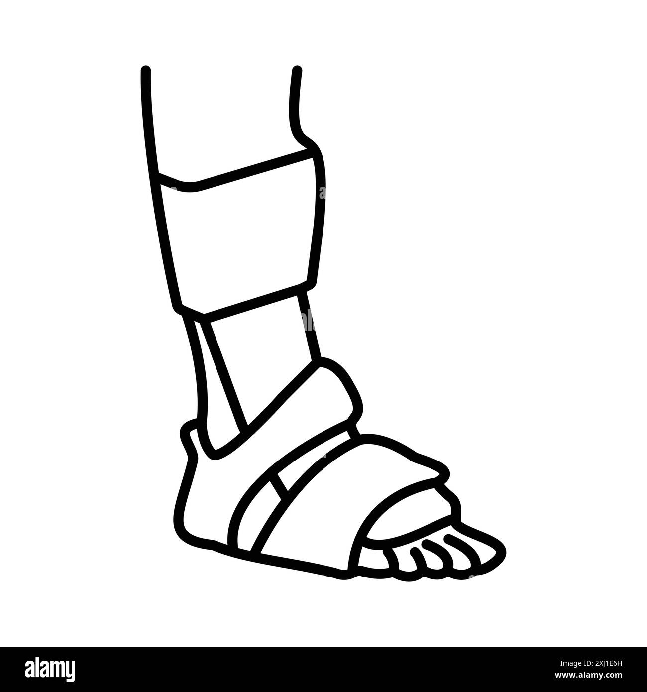 Foot splint icon linear logo mark set collection in black and white for ...