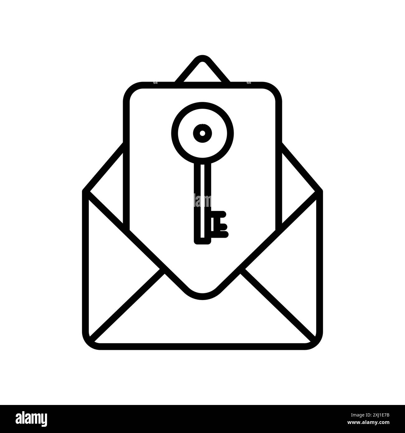 Email security key icon linear logo mark set collection in black and white for web Stock Vector ...