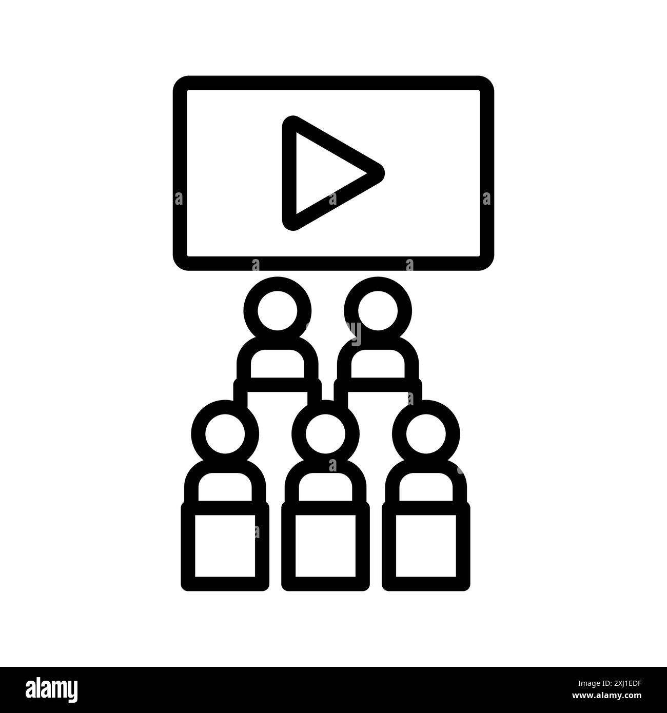 cinema audience icon linear logo mark set collection in black and white ...