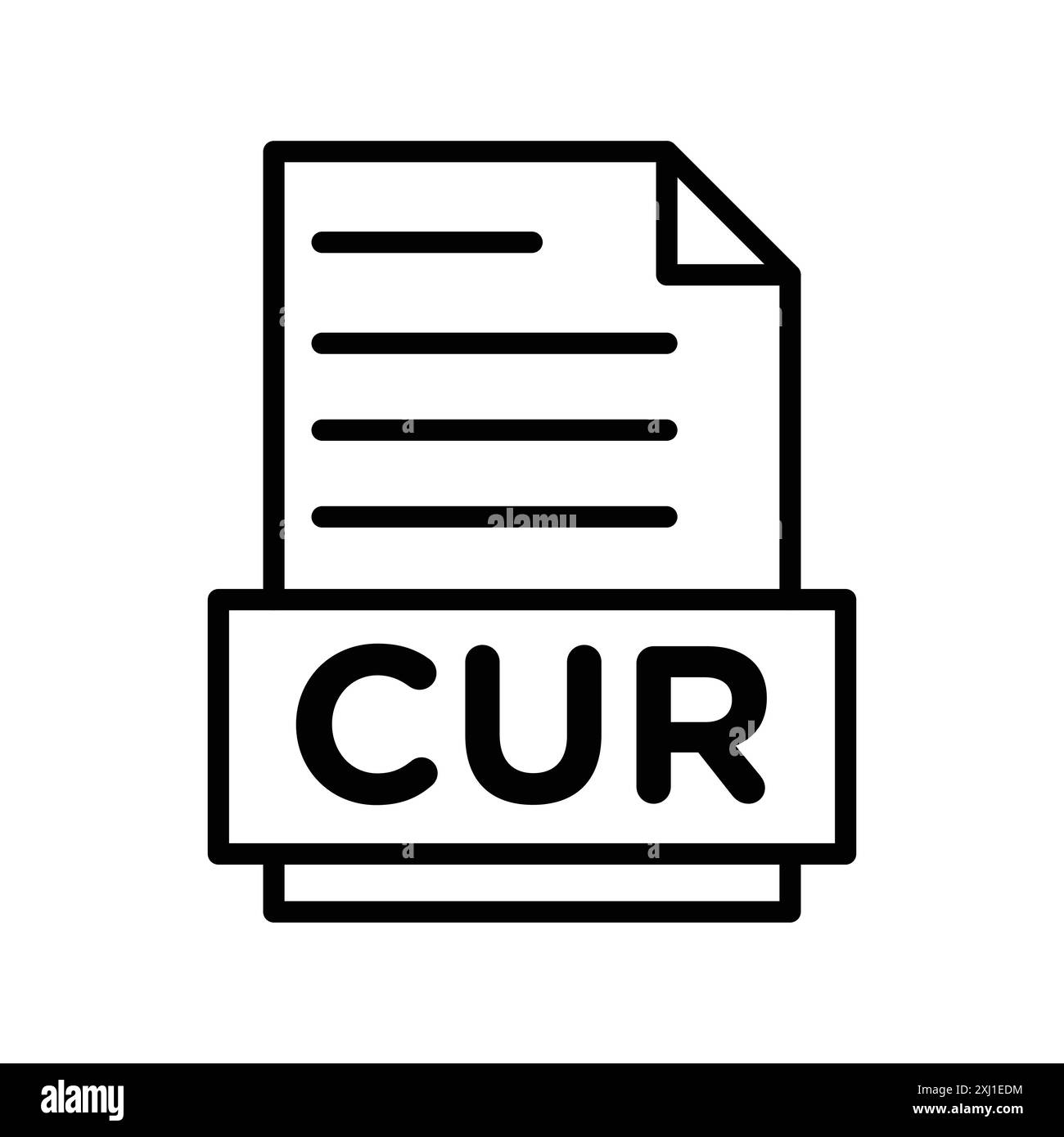 CUR File Document Icon linear logo mark set collection in black and white for web Stock Vector ...