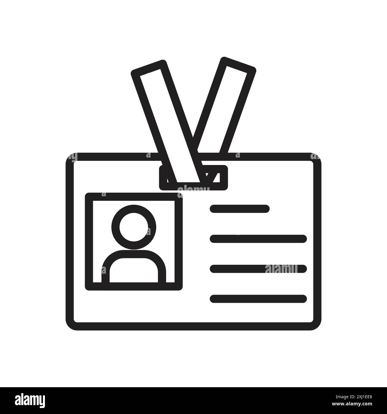 Employee id card icon linear logo mark set collection in black and ...