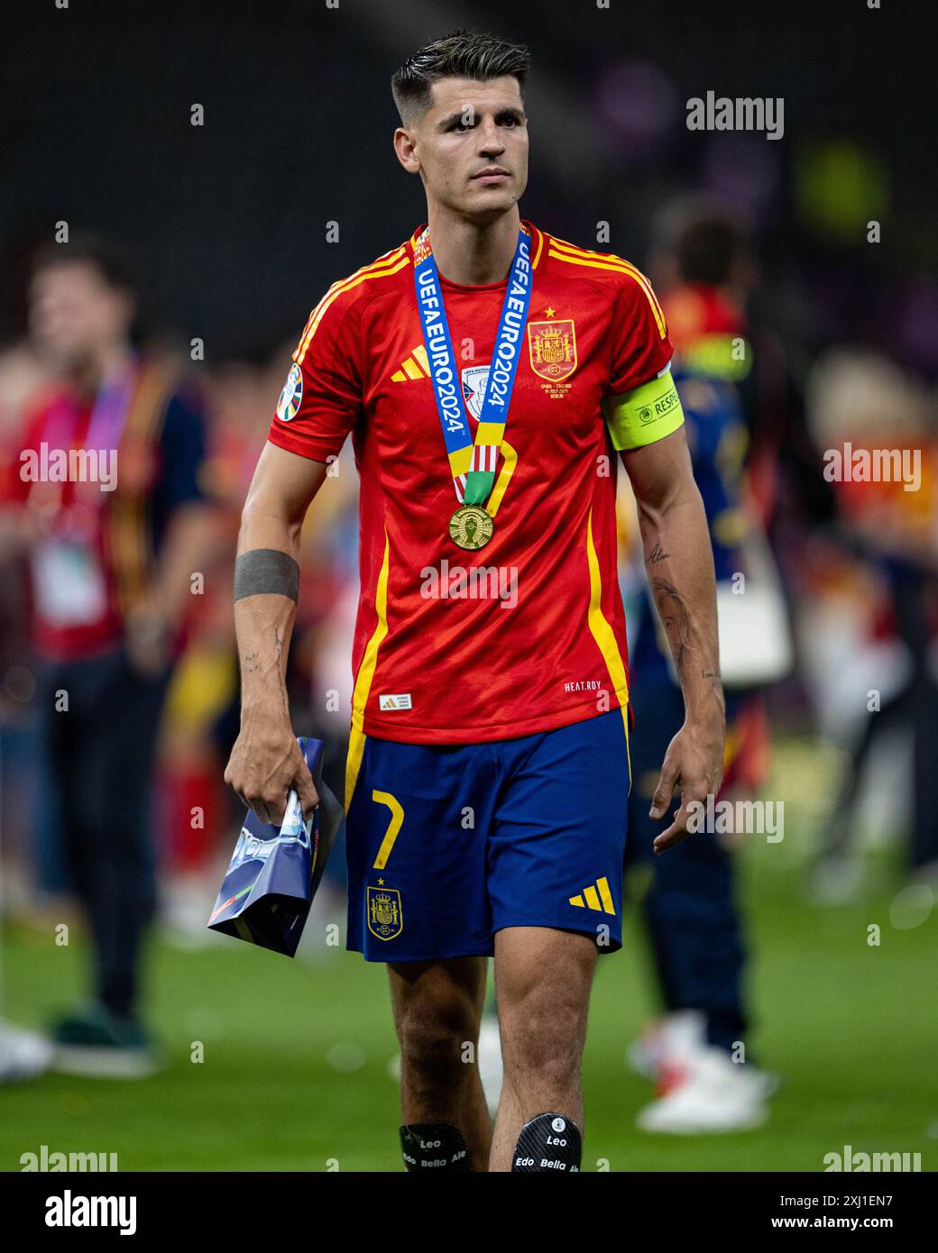 BERLIN, GERMANY - JULY 14: Alvaro Morata of Spain during the ceremony ...