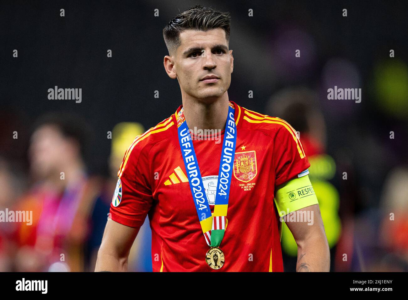 BERLIN, GERMANY - JULY 14: Alvaro Morata of Spain during the ceremony ...