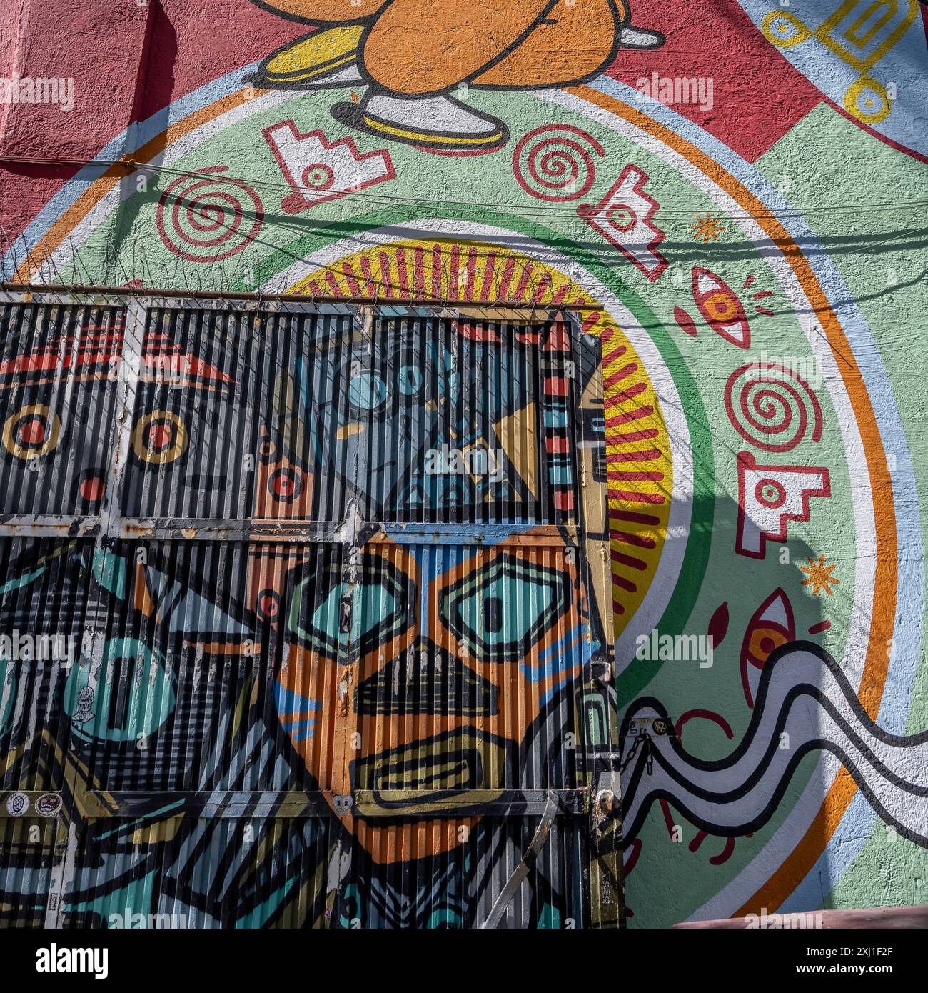 Various drawings and sketches on the exterior walls of buildings in ...