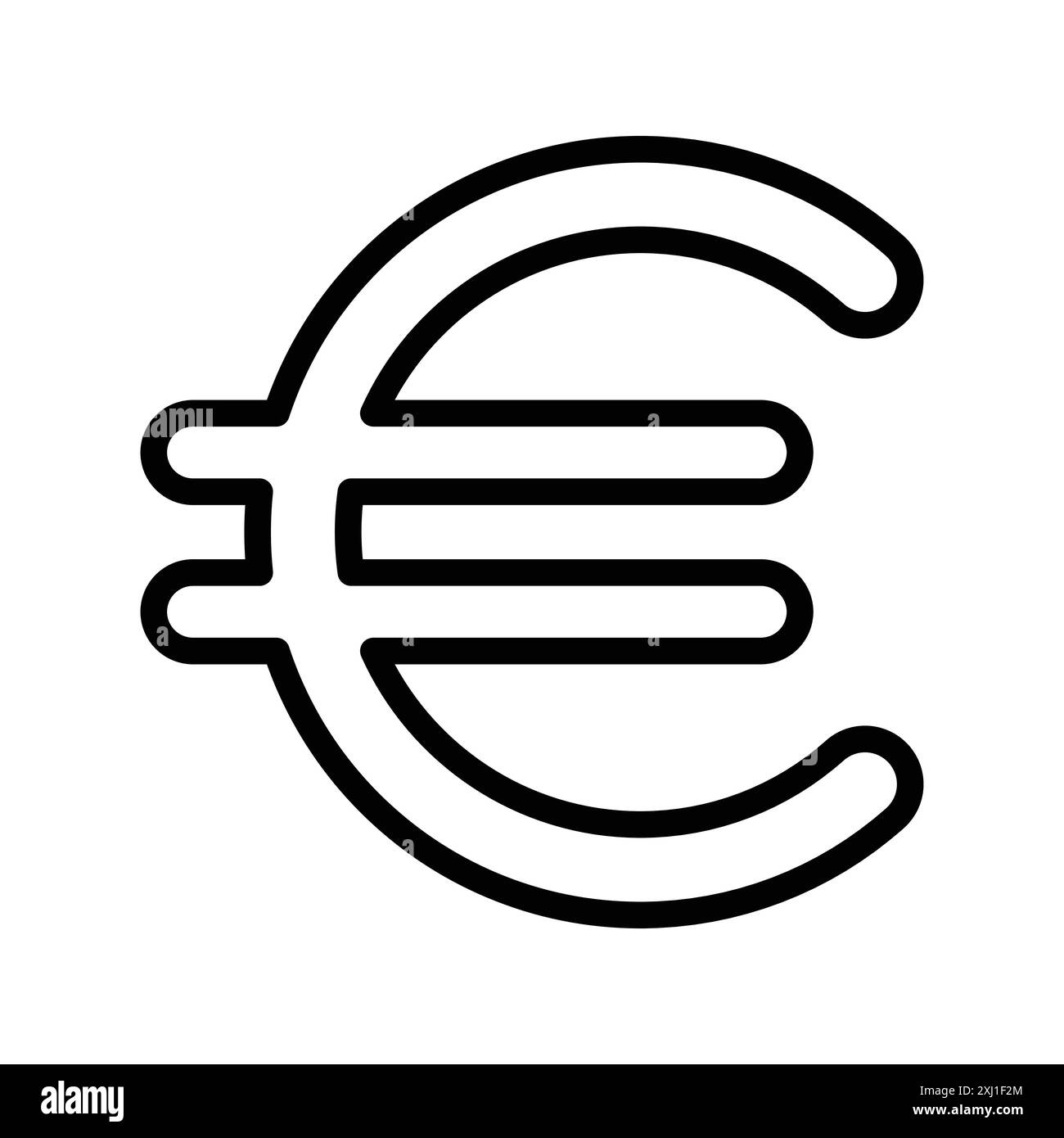 euro sign icon linear logo mark set collection in black and white for ...