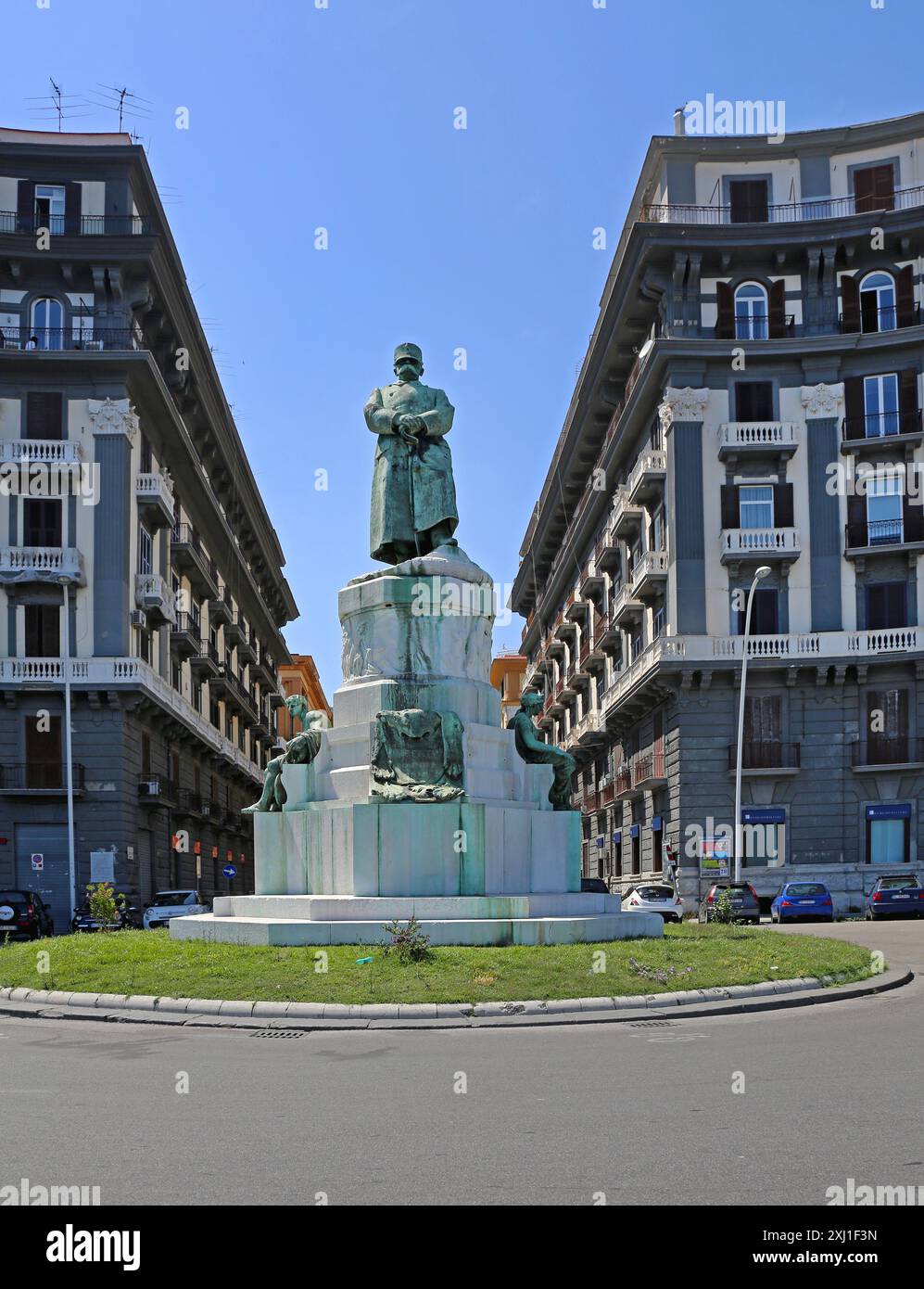 Naples, Italy - June 22, 2014: Bronze Statue of Umberto I Monument ...