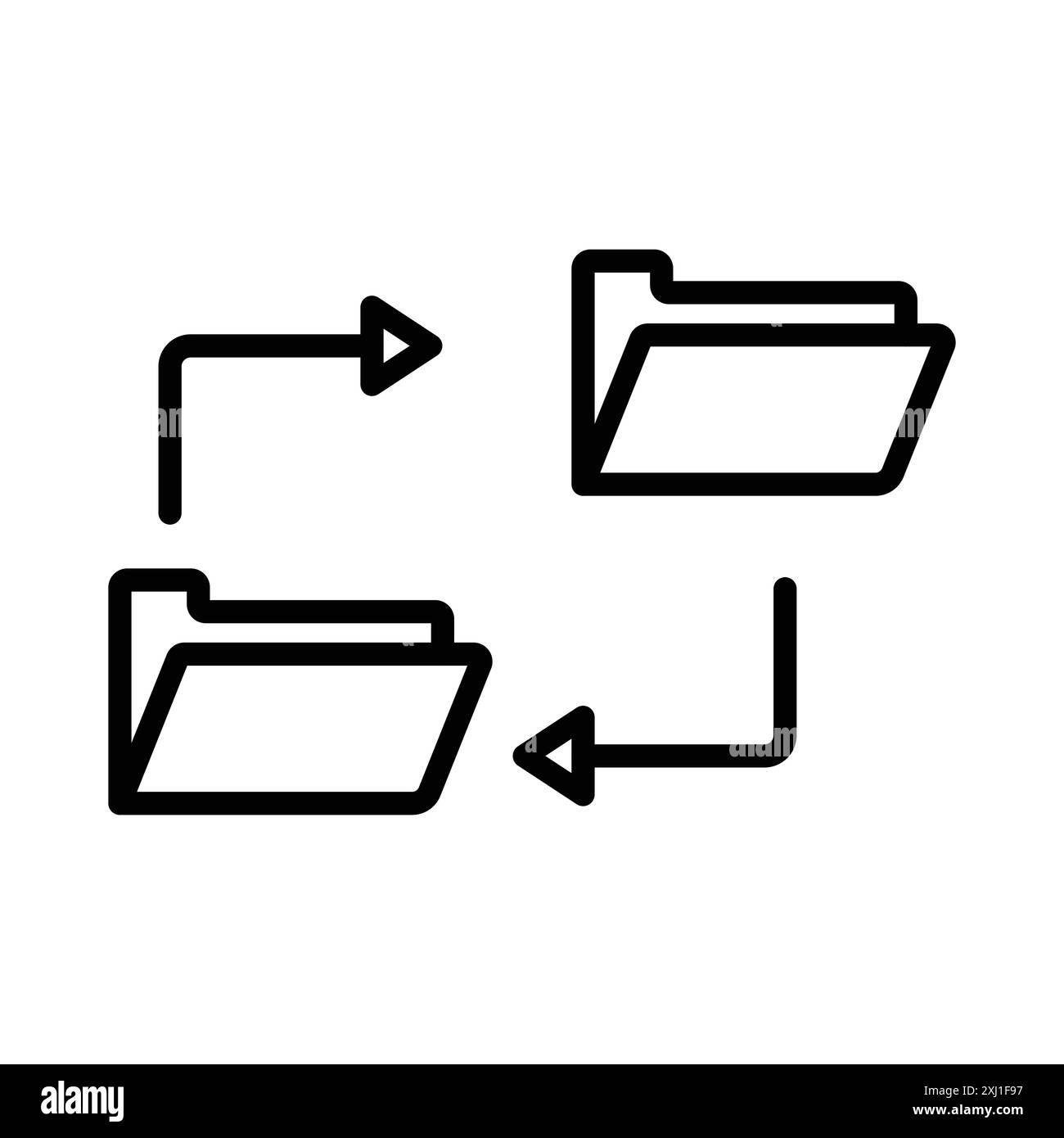 Data synchronization icon linear logo mark set collection in black and white for web Stock ...