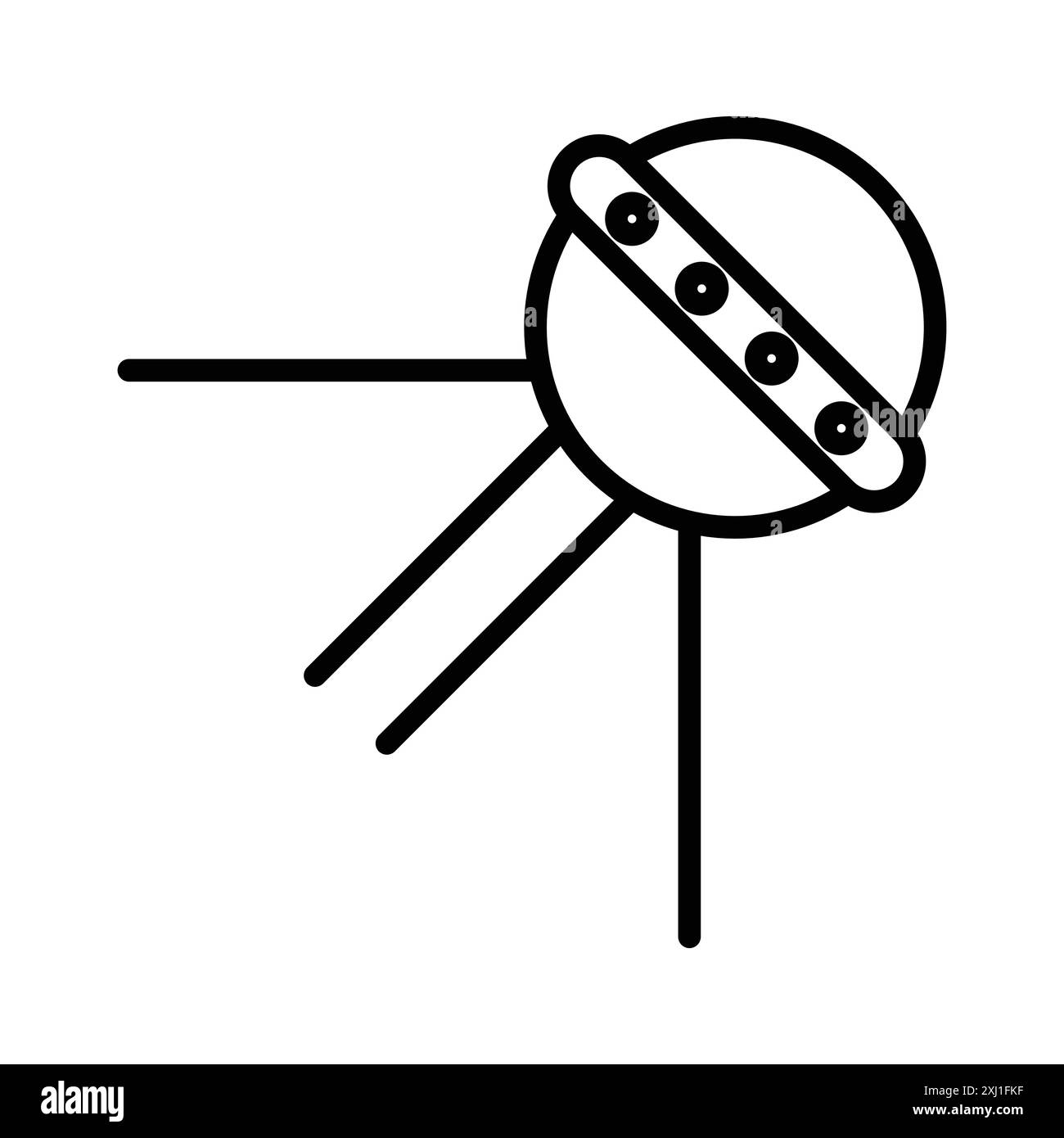 Linear sputnik icon linear logo mark set collection in black and white for web Stock Vector ...