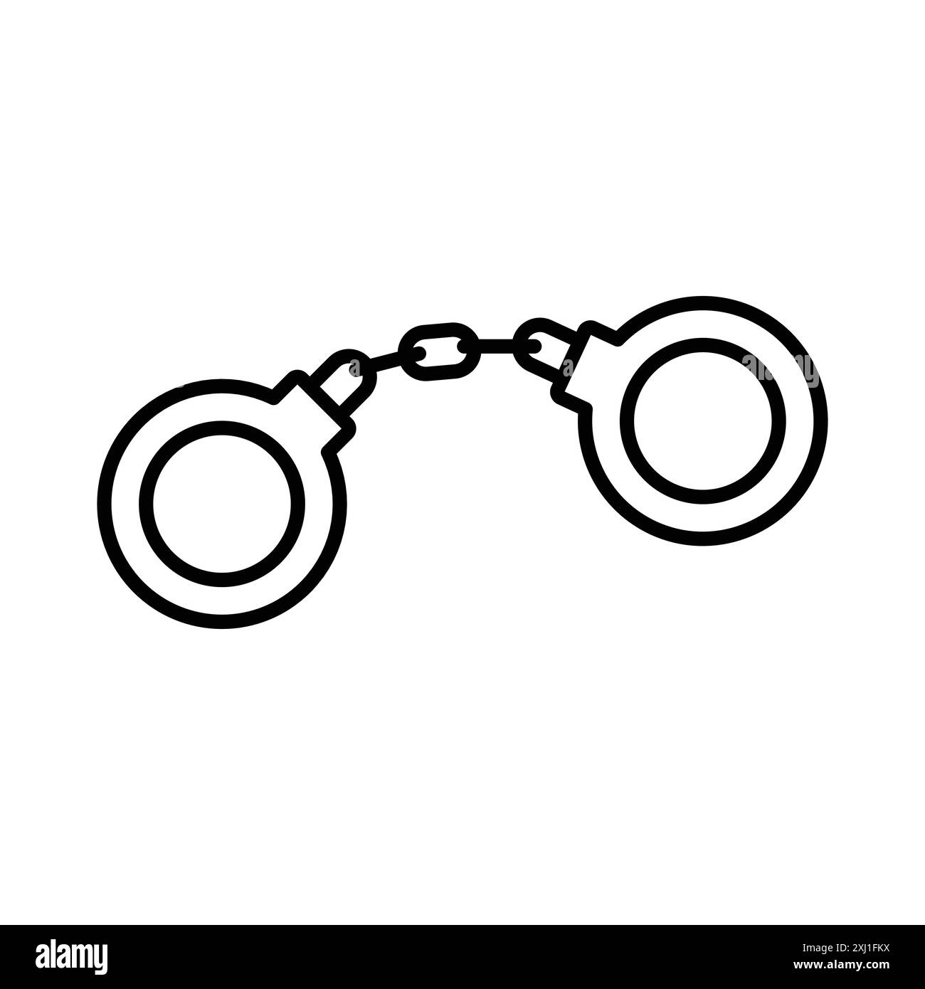 Handcuffs icon linear logo mark set collection in black and white for ...