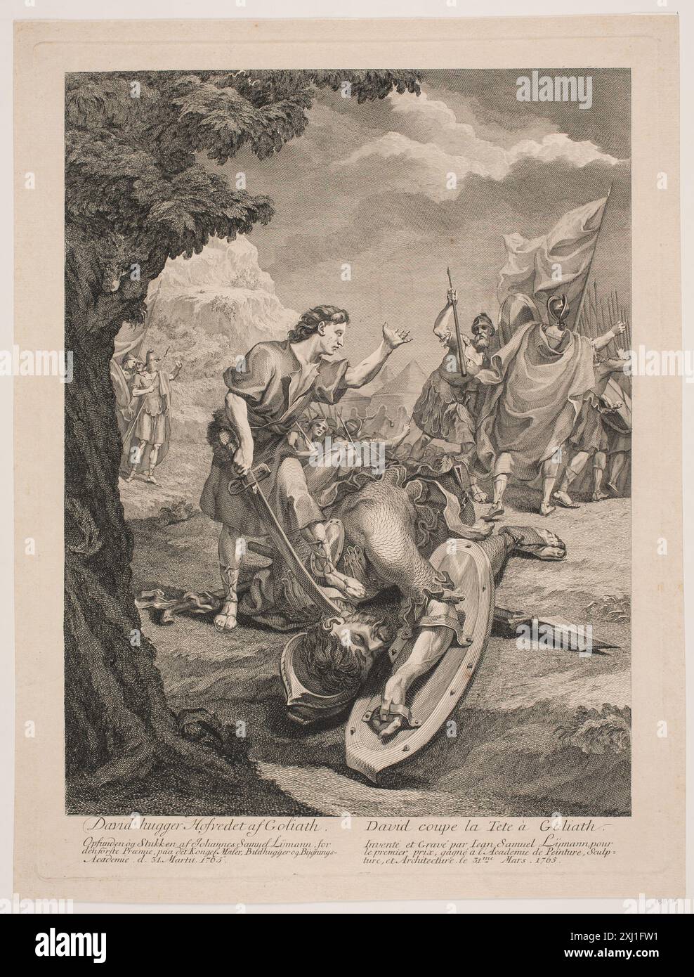 David and Goliath Lymann, Johan Samuel 1742 - 1769 Engraving, Print ...