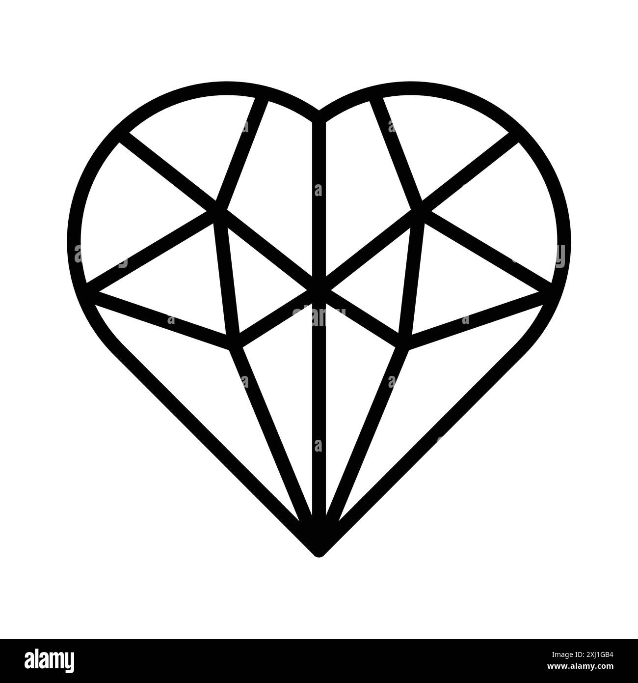 Heart shaped diamond icon linear logo mark set collection in black and ...