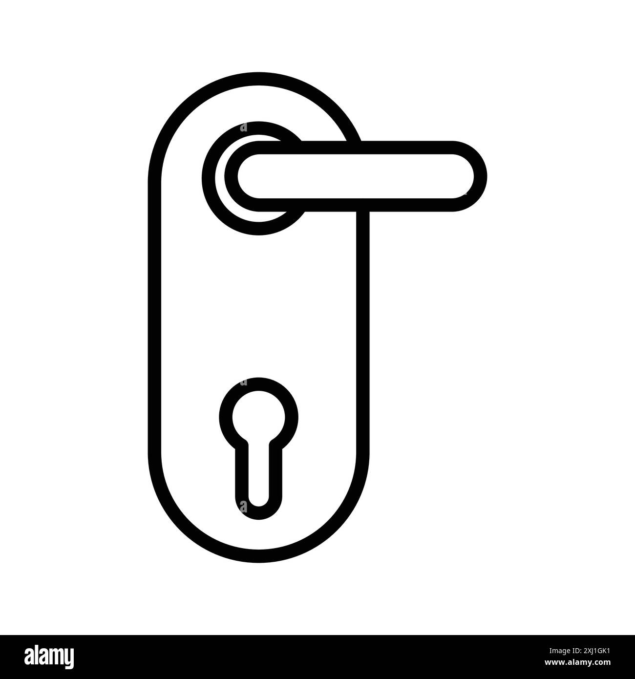 Door knob icon (2) linear logo mark set collection in black and white ...