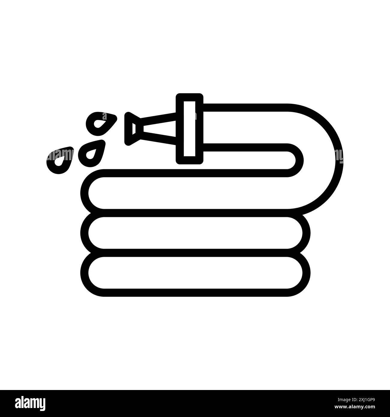 garden hose icon linear logo mark set collection in black and white for ...
