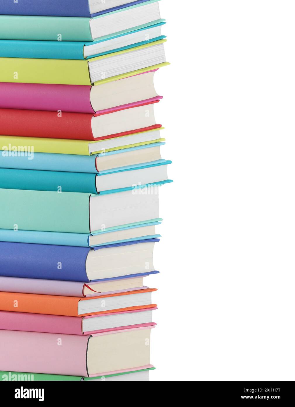 Stack of colorful books isolated on white Stock Photo - Alamy