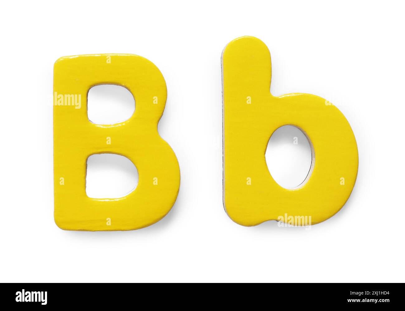Uppercase and lowercase yellow magnetic letter B isolated white Stock ...