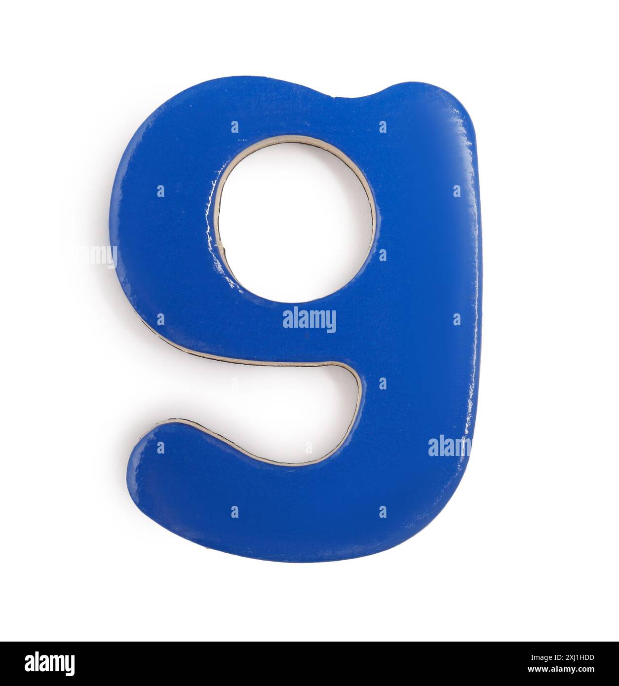 Blue magnetic letter G isolated on white, top view. Alphabet Stock ...
