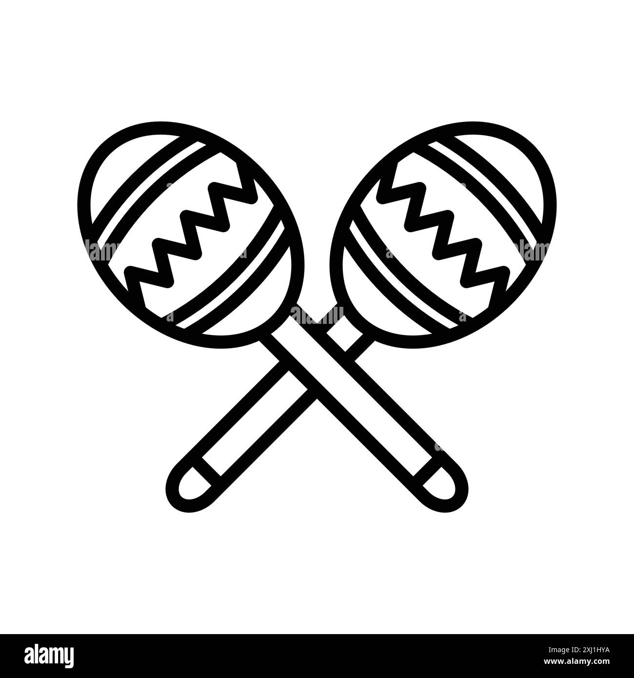 Maracas icon linear logo mark set collection in black and white for web ...