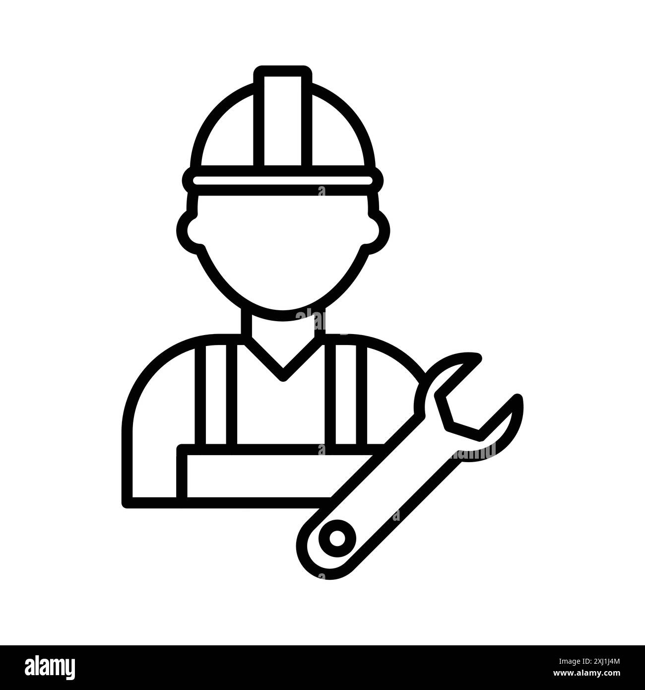 engineering service icon linear logo mark set collection in black and ...