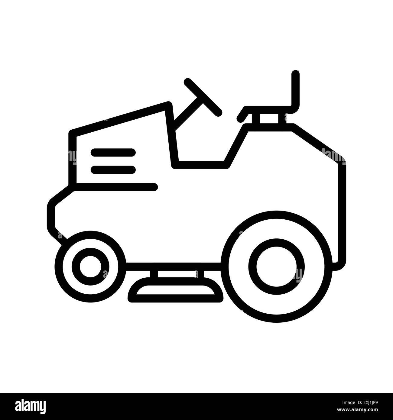 Lawn mower icon linear logo mark set collection in black and white for ...