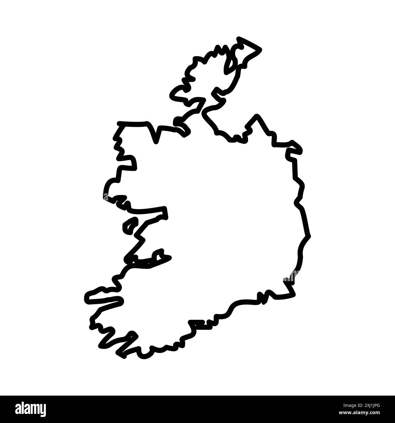 Ireland map icon linear logo mark set collection in black and white for ...