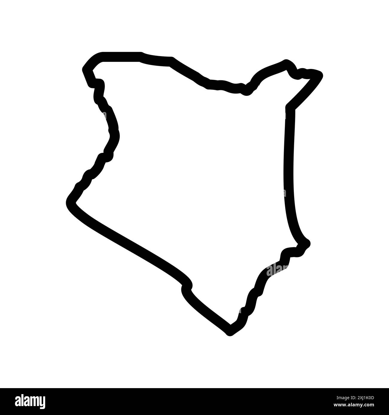 Kenya map icon linear logo mark set collection in black and white for ...