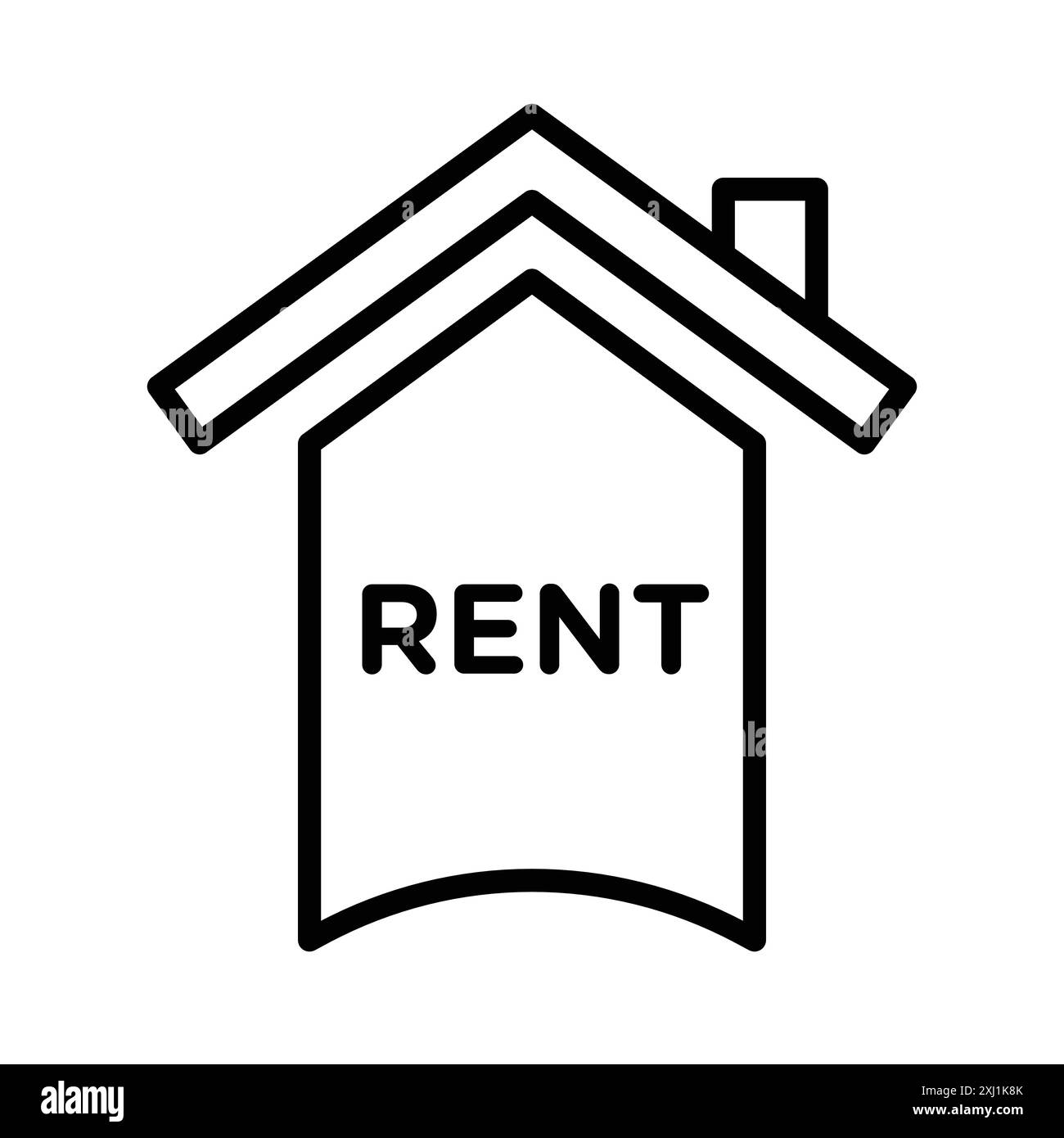 House rent icon linear logo mark set collection in black and white for ...