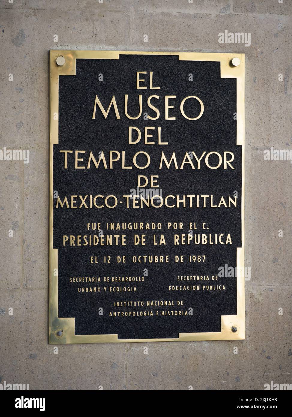 Plaque for El Museo Del Templo Mayor, Mexico City, Templo Mayor Museum ...