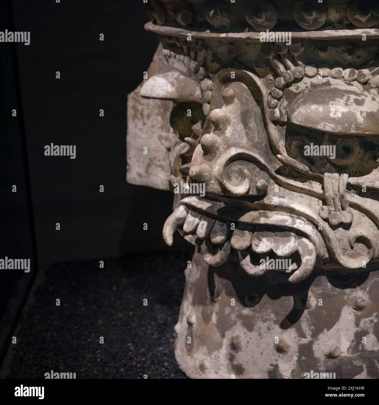 Ancient carved mask on display in The Templo Mayor was the main temple ...