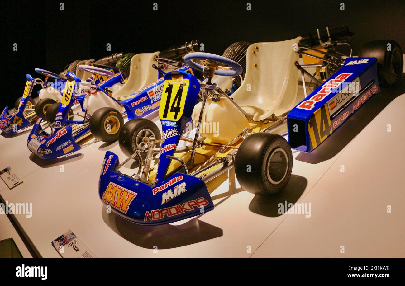 Collection of go-karts from the early career of Fernando Alonso Formula ...