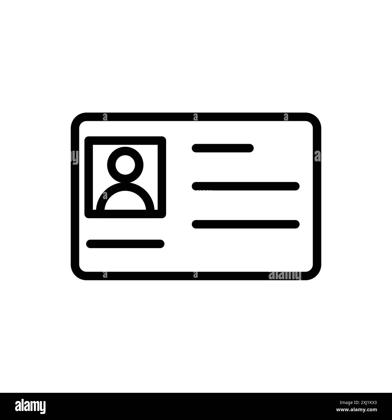 identity card icon linear logo mark set collection in black and white ...