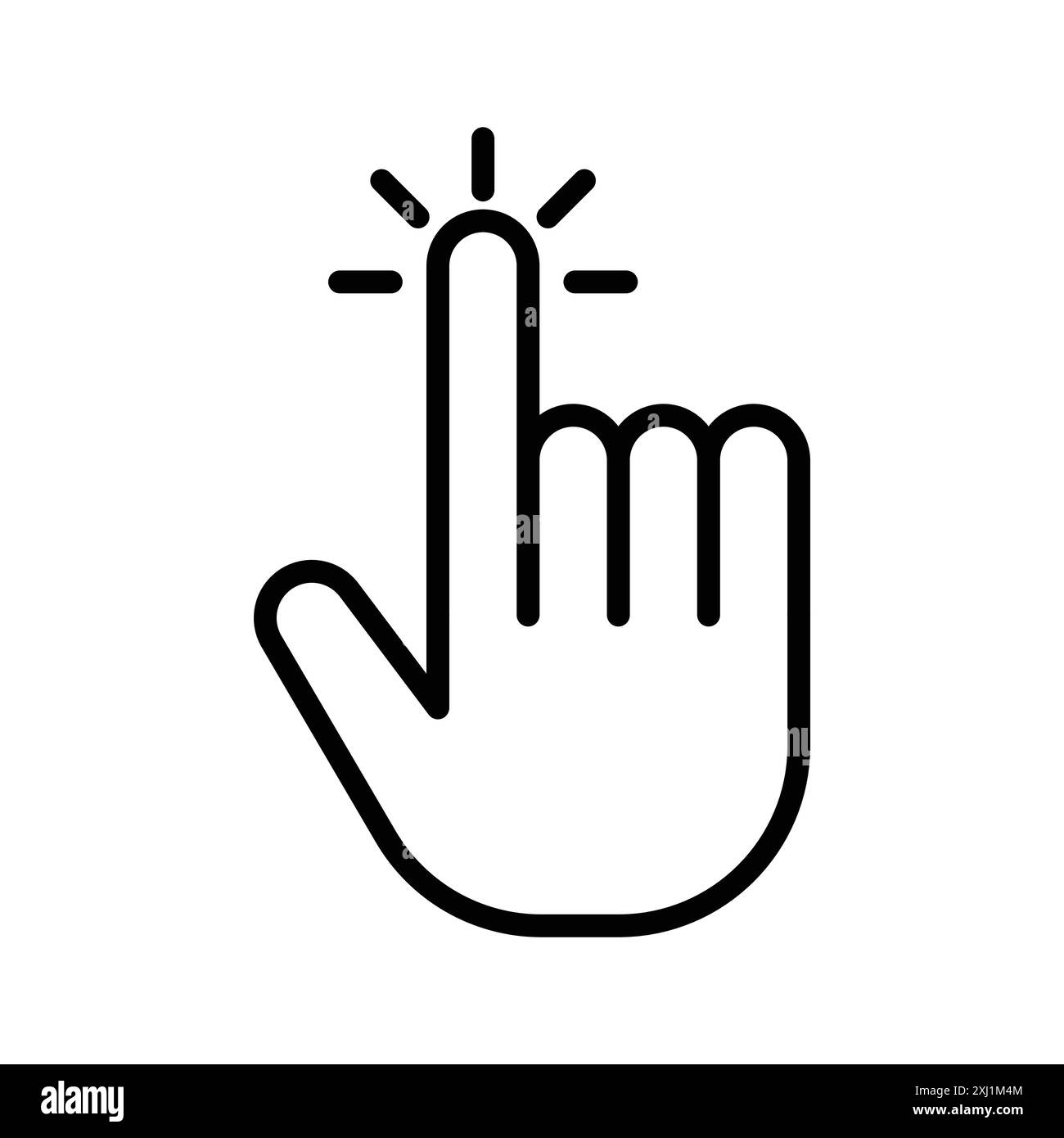 Hand clicking icon linear logo mark set collection in black and white ...