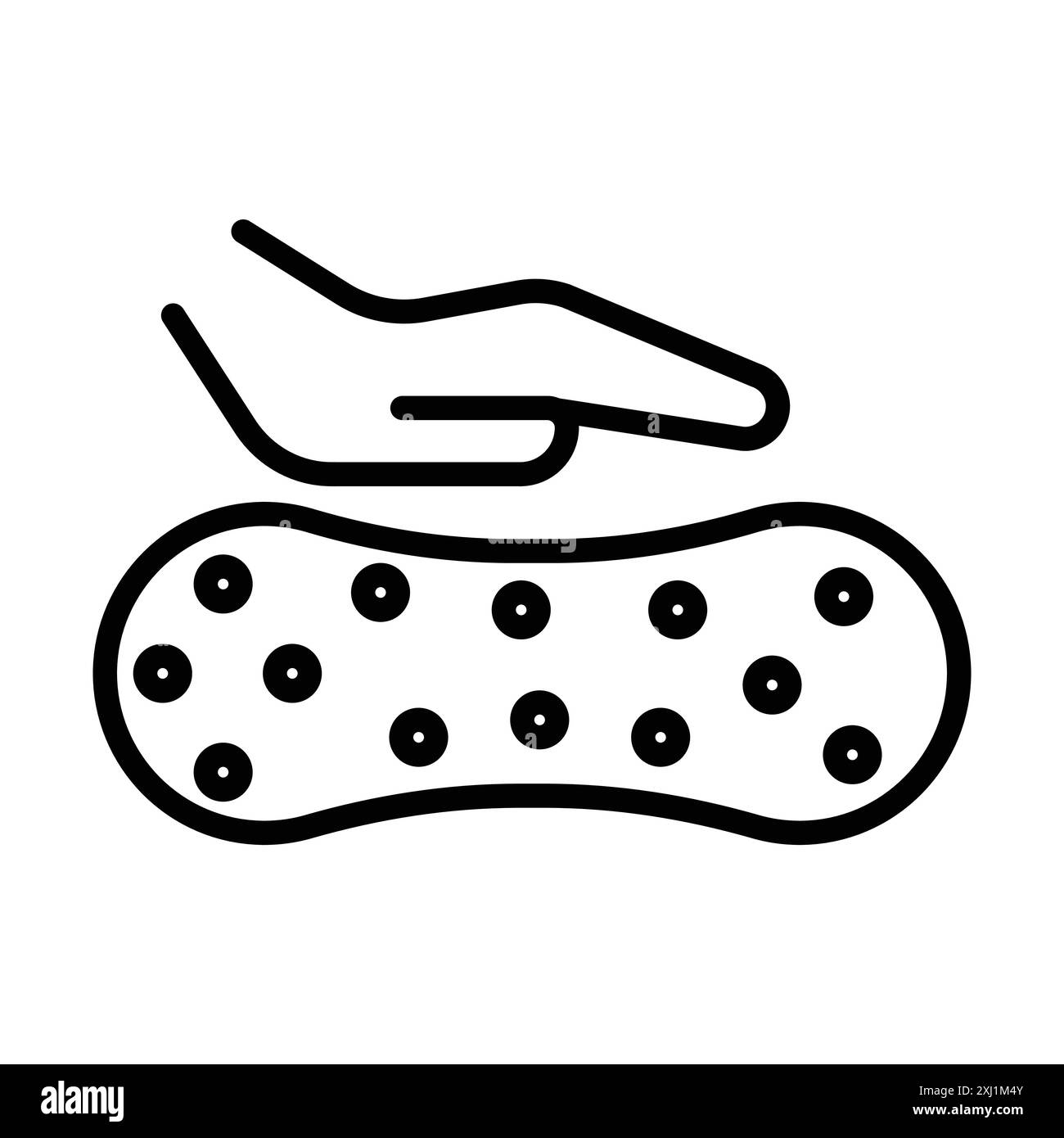 Latex mattress material icon linear logo mark set collection in black ...