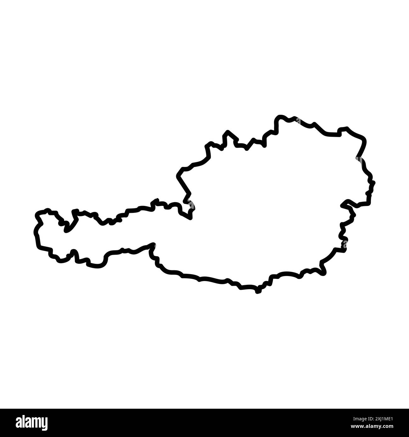 Map Of Austria Icon Linear Logo Mark Set Collection In Black And White