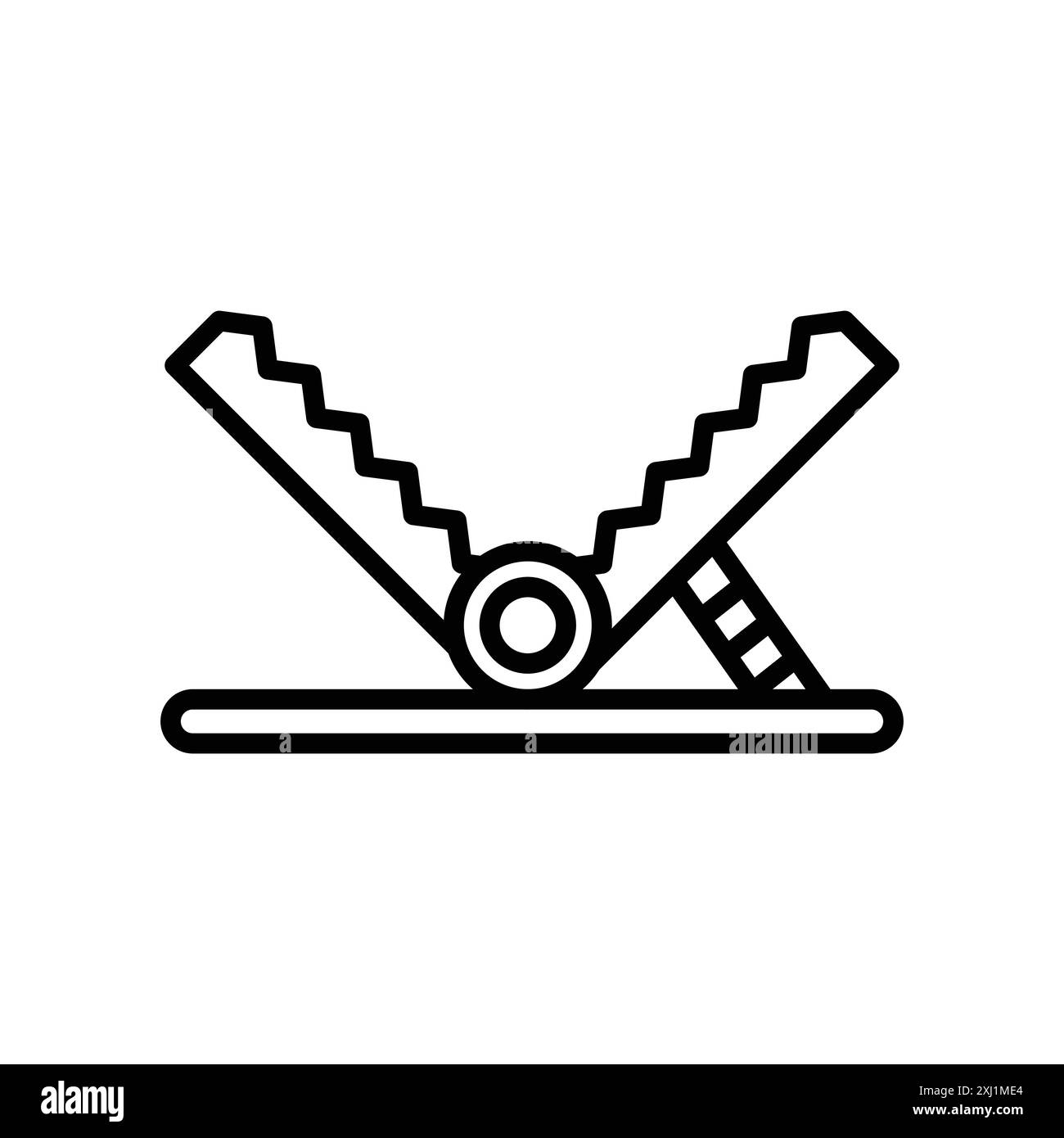 Metal trap icon linear logo mark set collection in black and white for ...