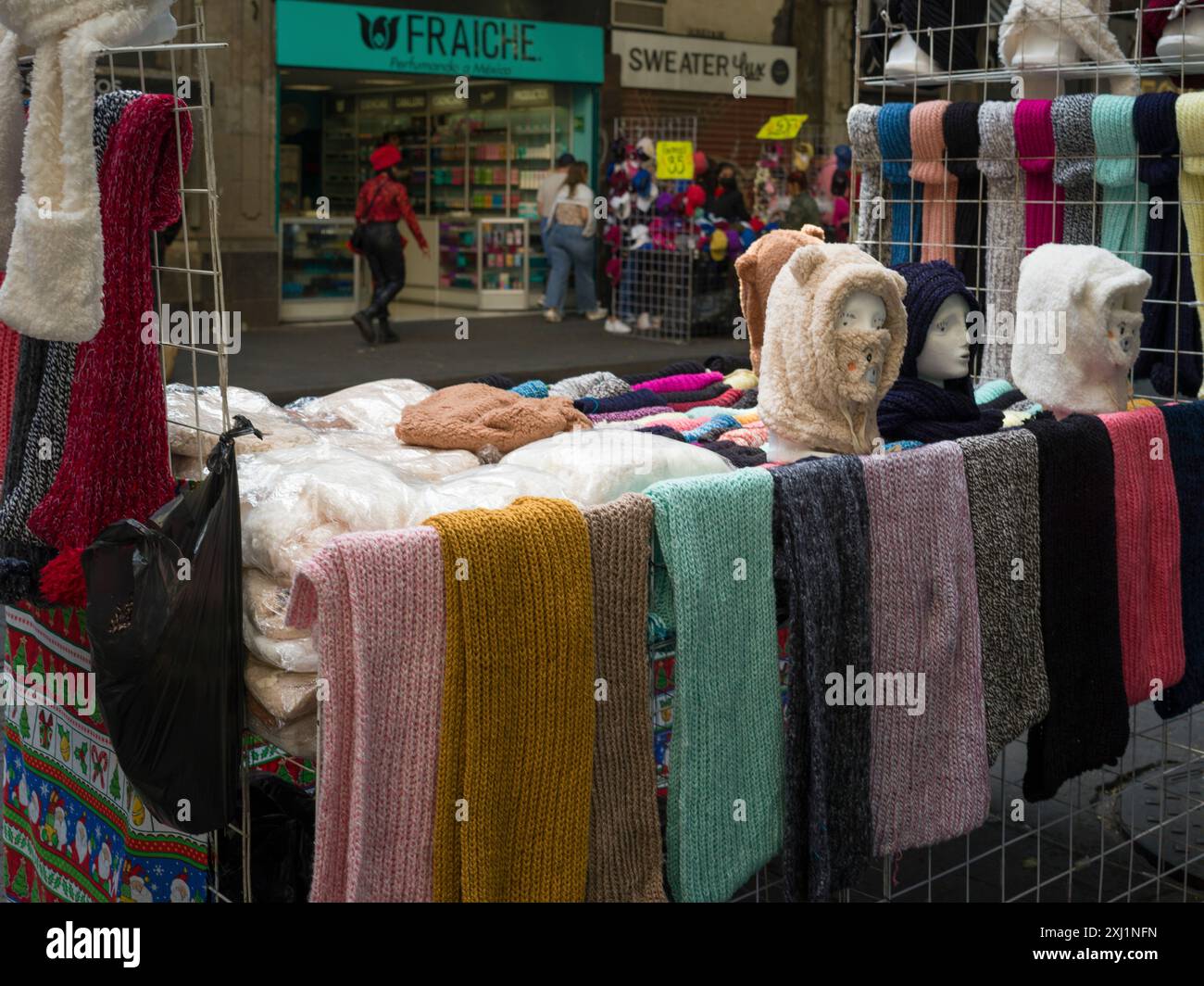 Interior view of merchandise displayed in a shop in Mexico City ...