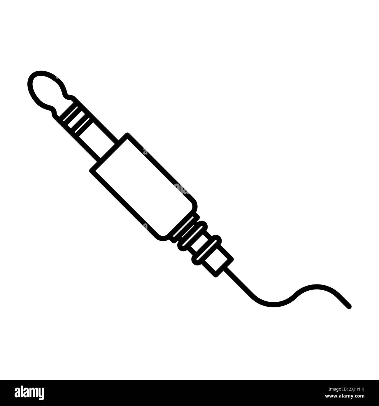 Jack cable icon linear logo mark set collection in black and white for ...