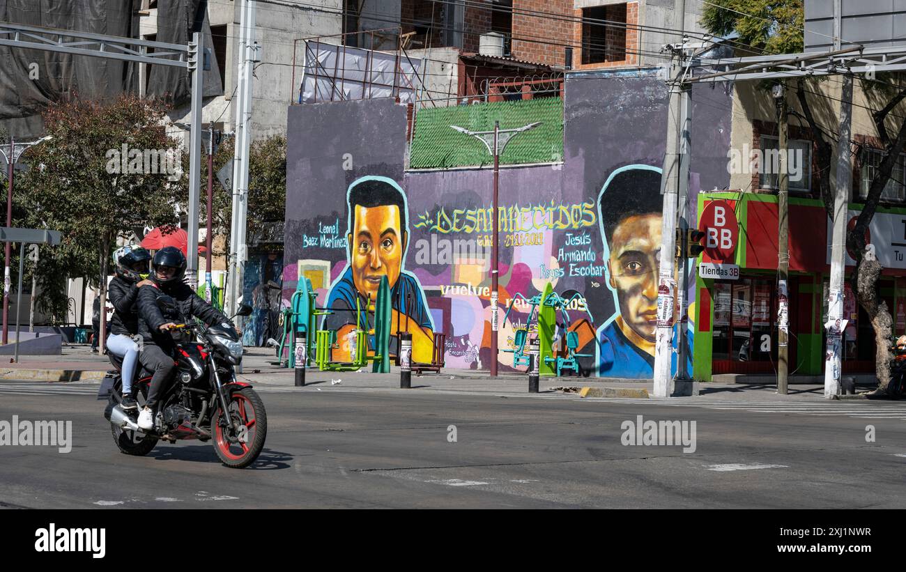 People riding a motorcycle on a street in Mexico City, Mexico Stock ...