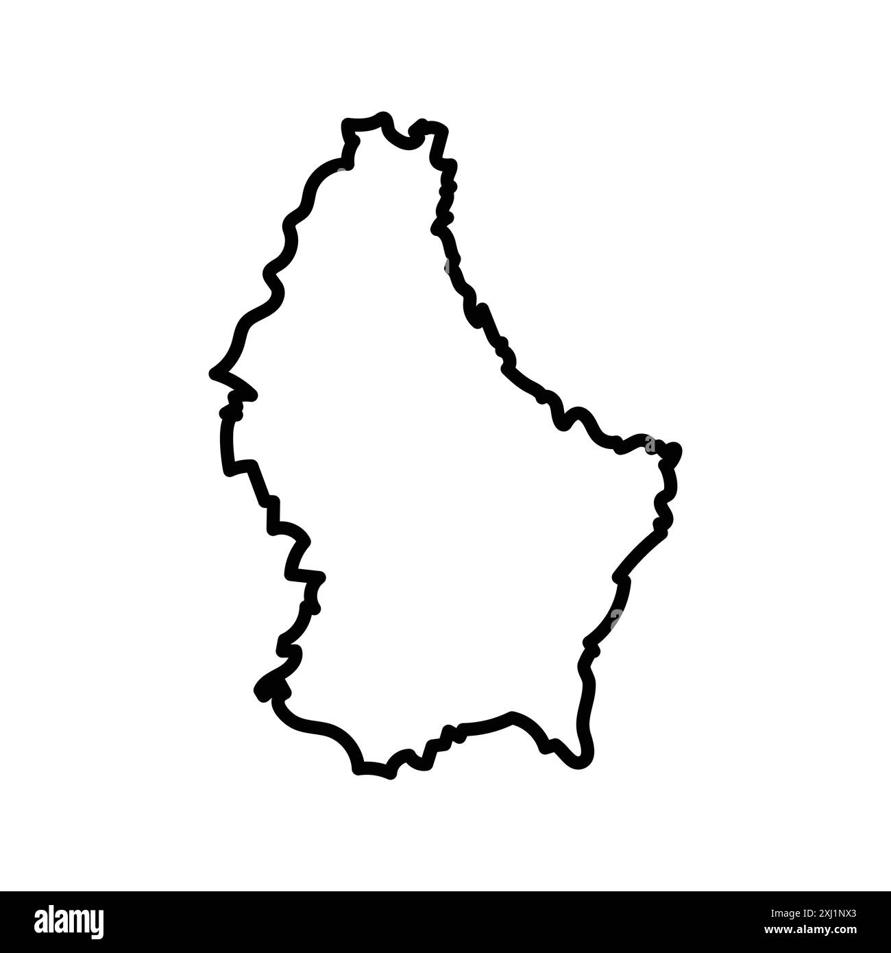 Luxembourg country map icon linear logo mark set collection in black ...