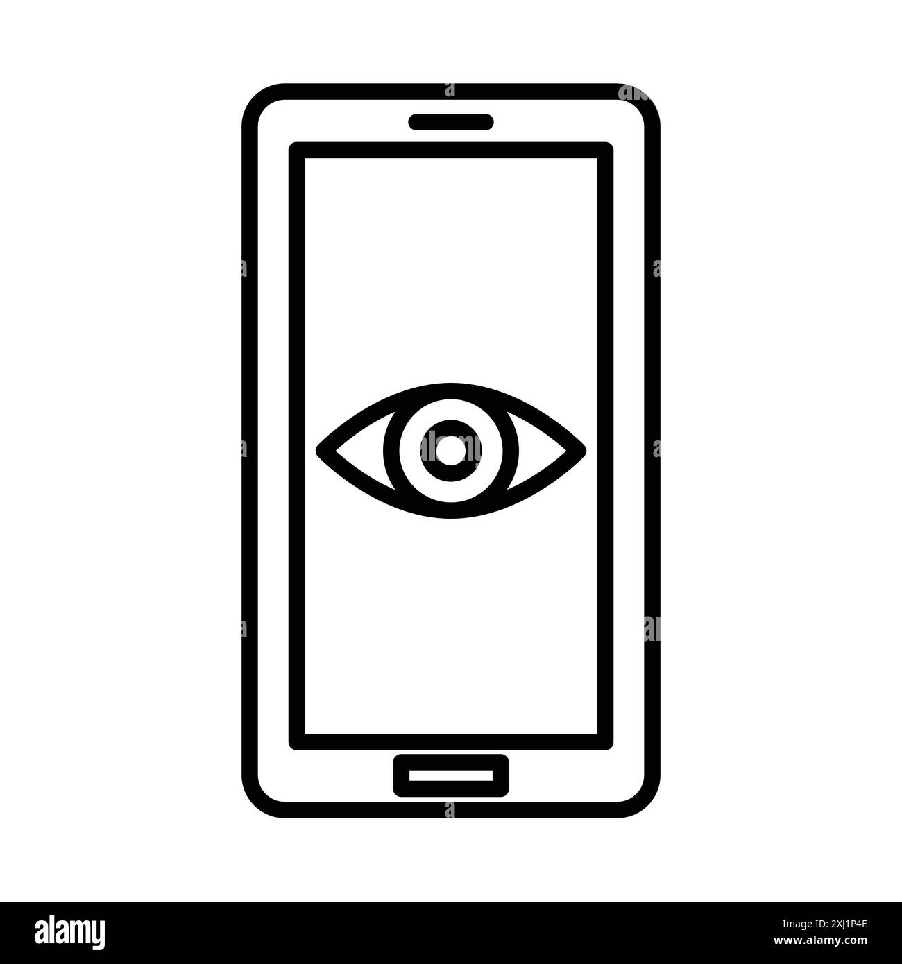 Mobile Eye Icon linear logo mark set collection in black and white for ...