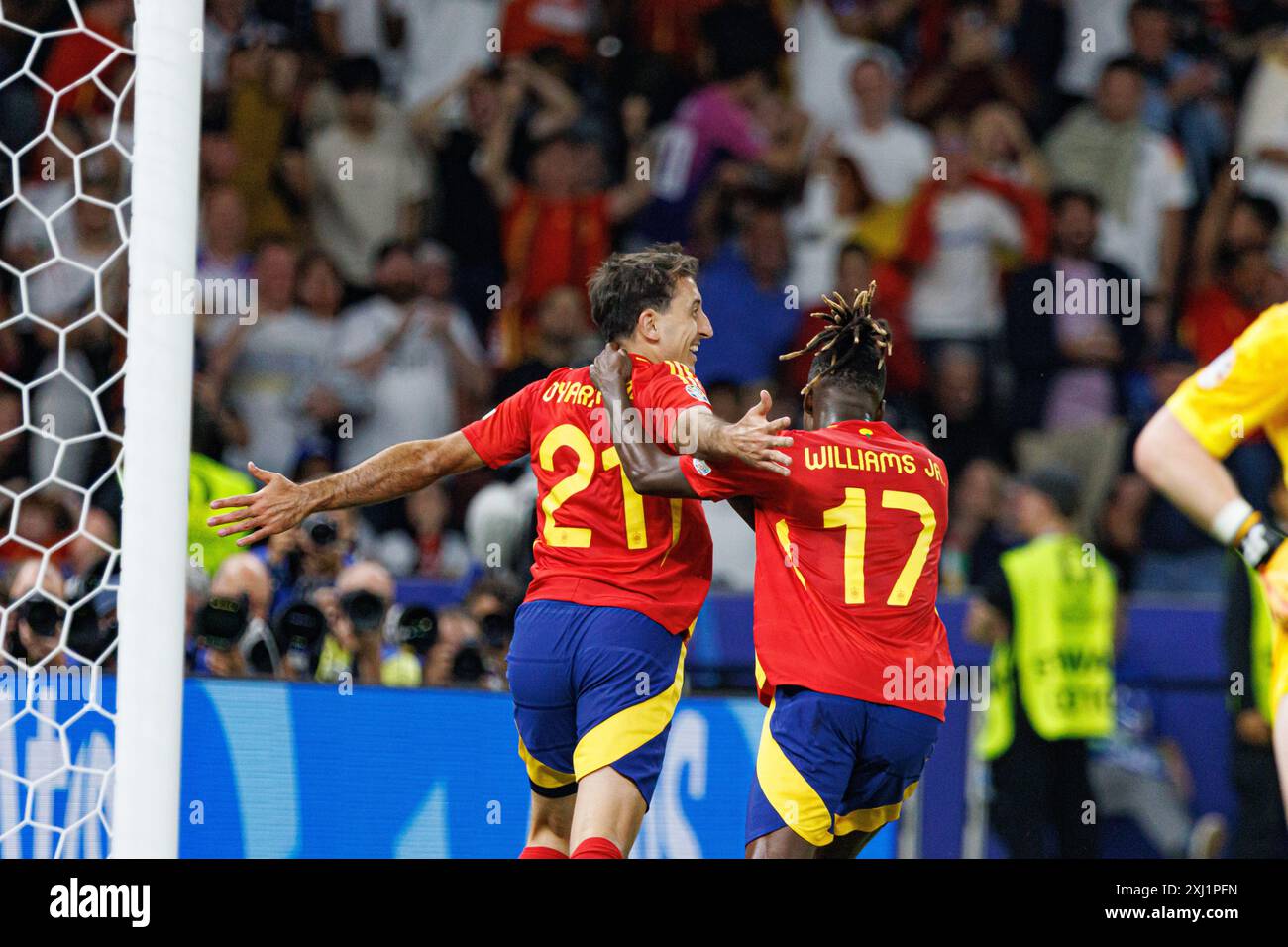 Mikel Oyarzabal, Nico Williams seen celebrating after scored goal ...