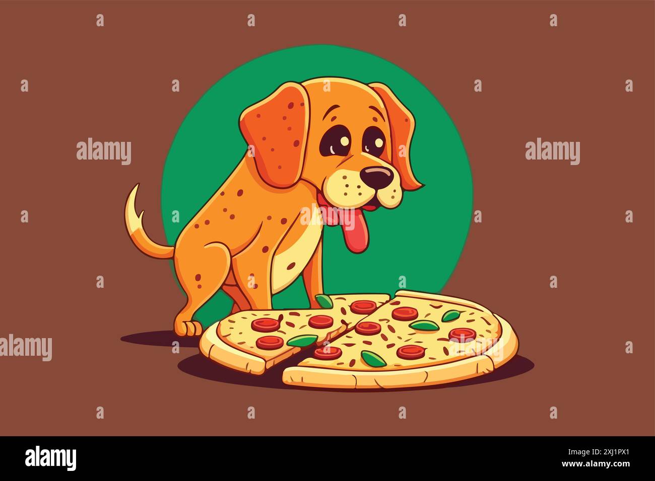 Dog Pizza vector illustration Stock Vector Image & Art - Alamy