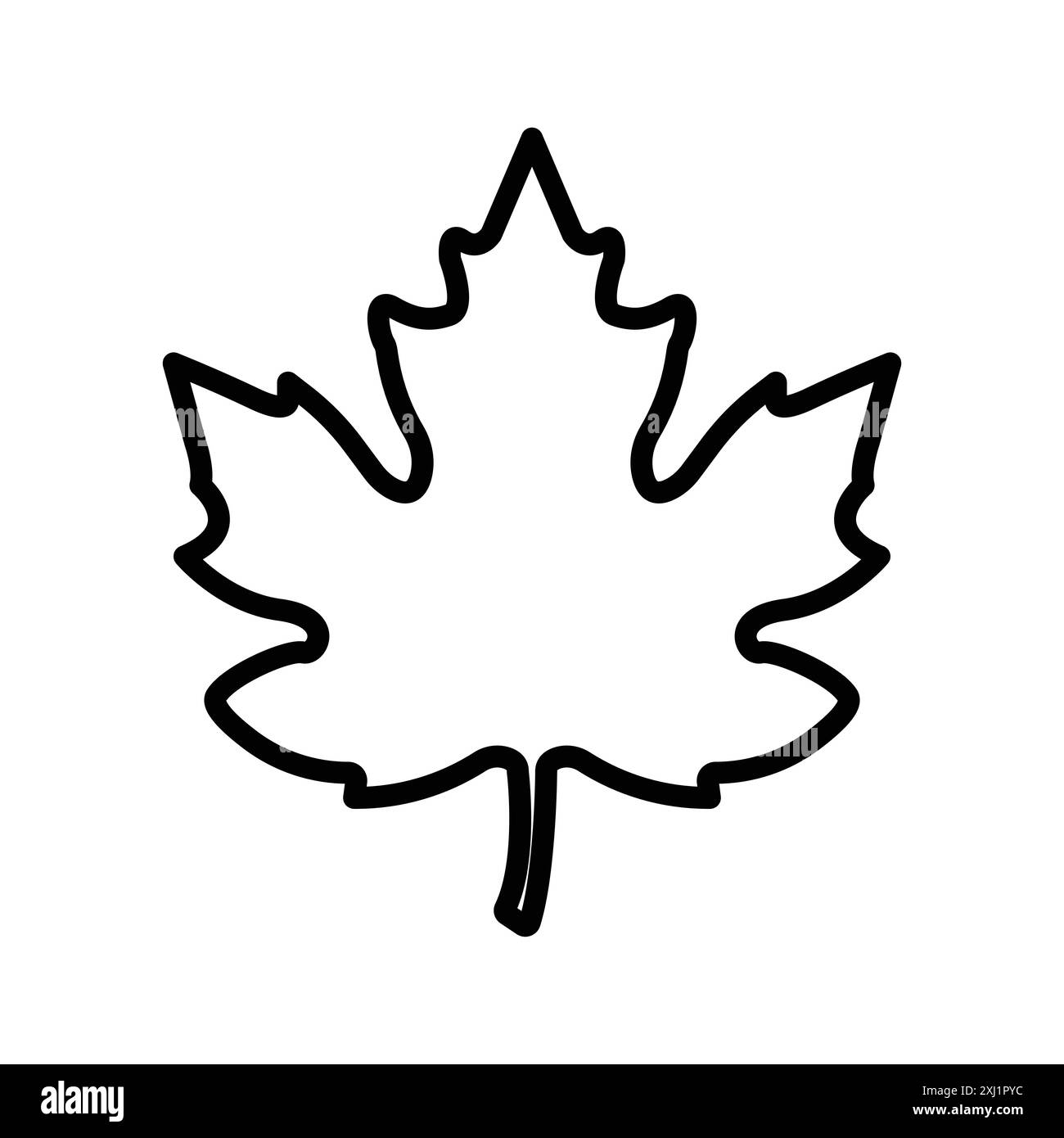 Maple leaf icon linear logo mark set collection in black and white for web Stock Vector Image ...
