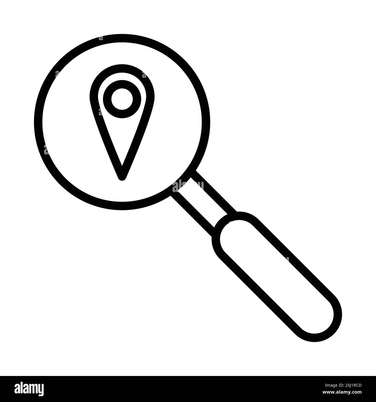 Location search icon linear logo mark set collection in black and white ...