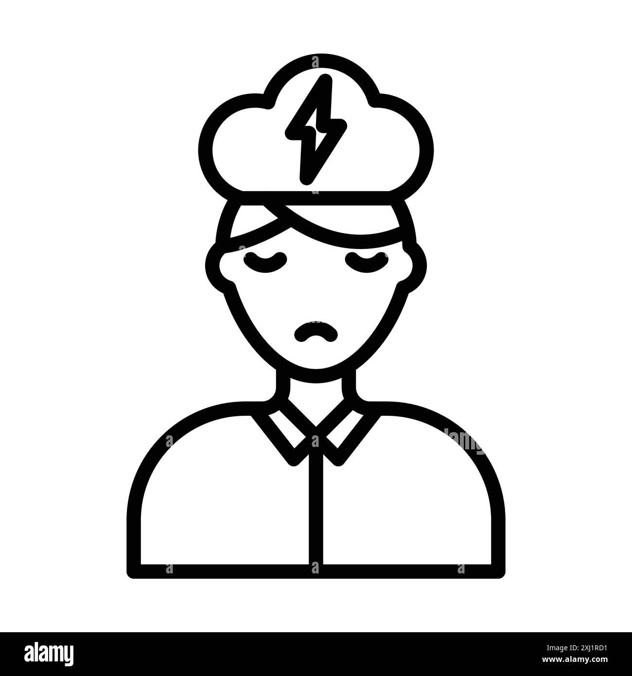 Nervous breakdown icon linear logo mark set collection in black and white for web Stock Vector ...